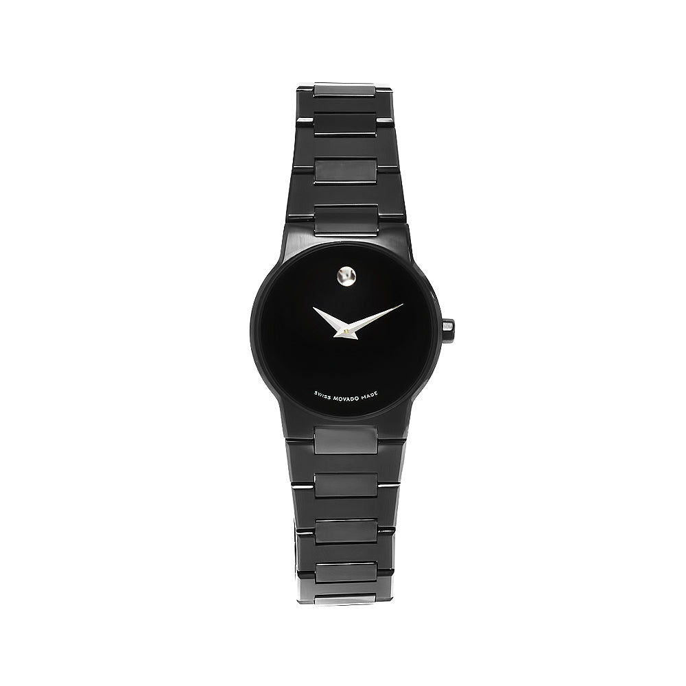 Movado Women's Safiro Black Dial Watch - 605900 — Accuratime