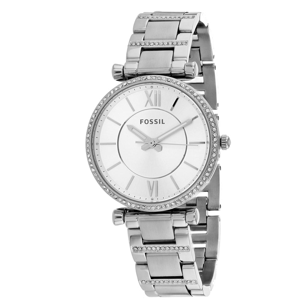 Fossil Women's Carlie Silver Dial Watch - ES4341 — Accuratime