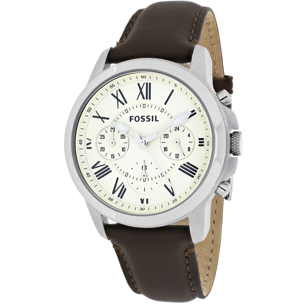 Fossil Men's Grant Cream Dial Watch - FS4839 — Accuratime