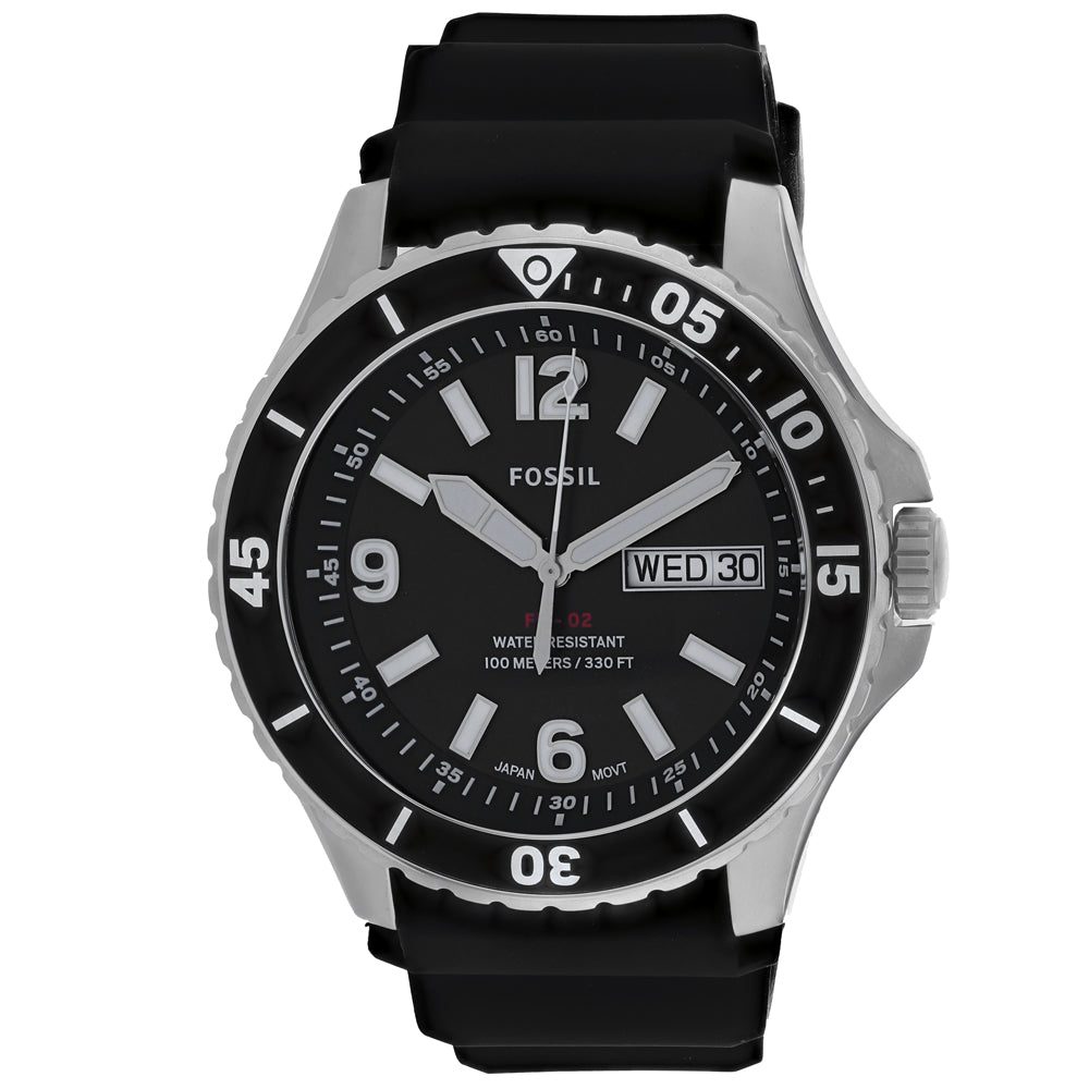 Fossil Men's Three Hand Date Black Dial Watch - FS5689 — Accuratime