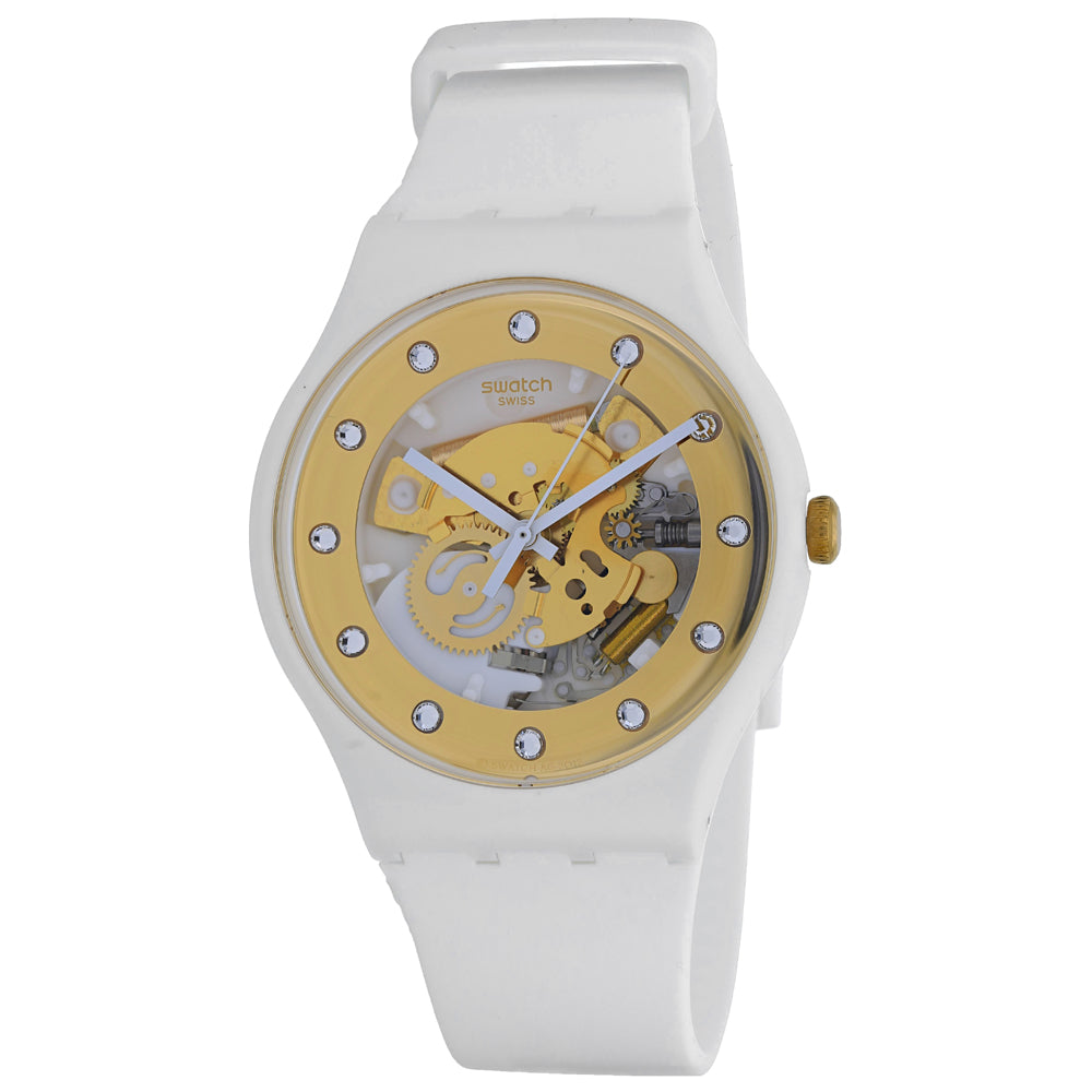 Swatch Men's Glam Gold dial watch - SUOZ148 — Accuratime